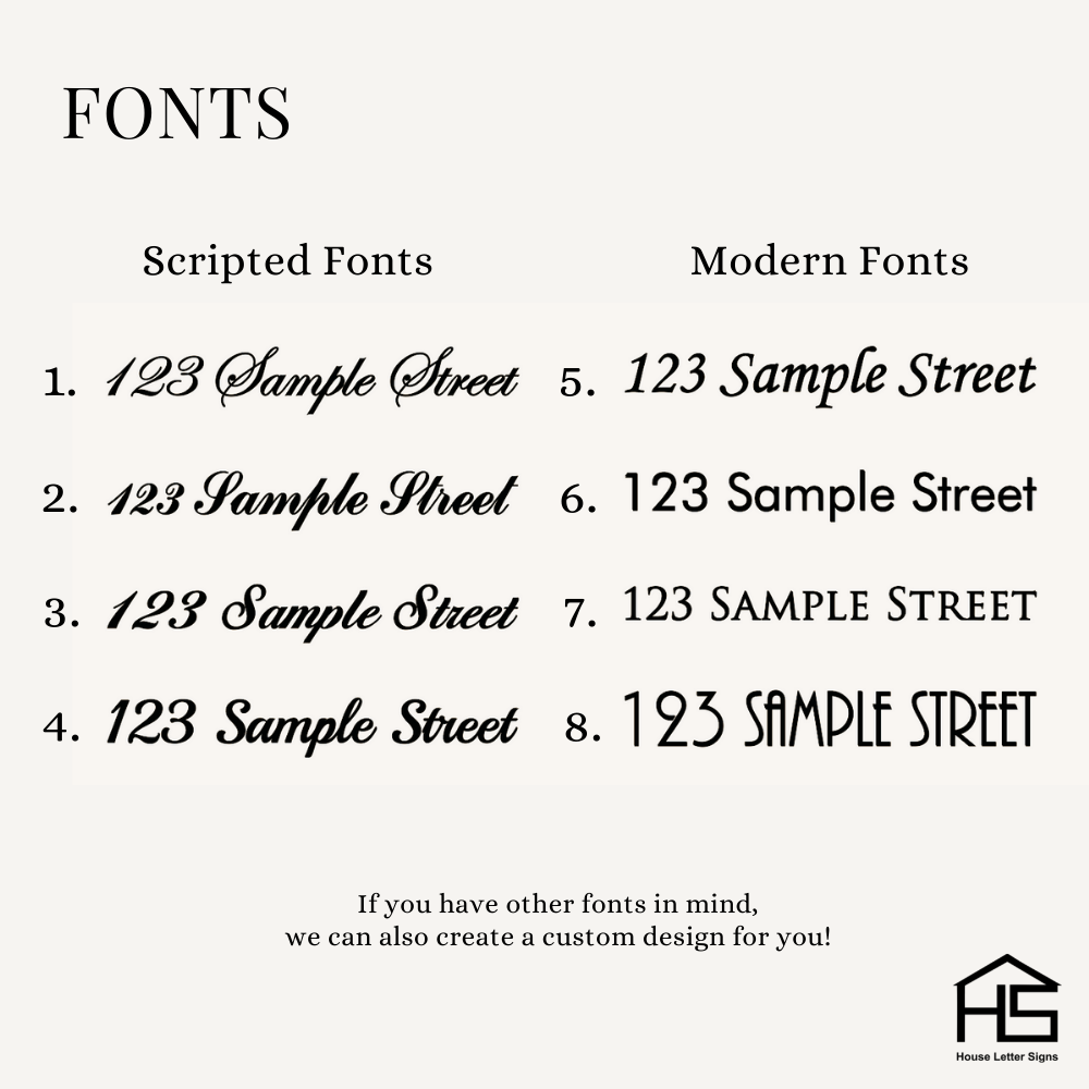 Farmhouse Alphabet Fonts Custom Self Install House Address Sign