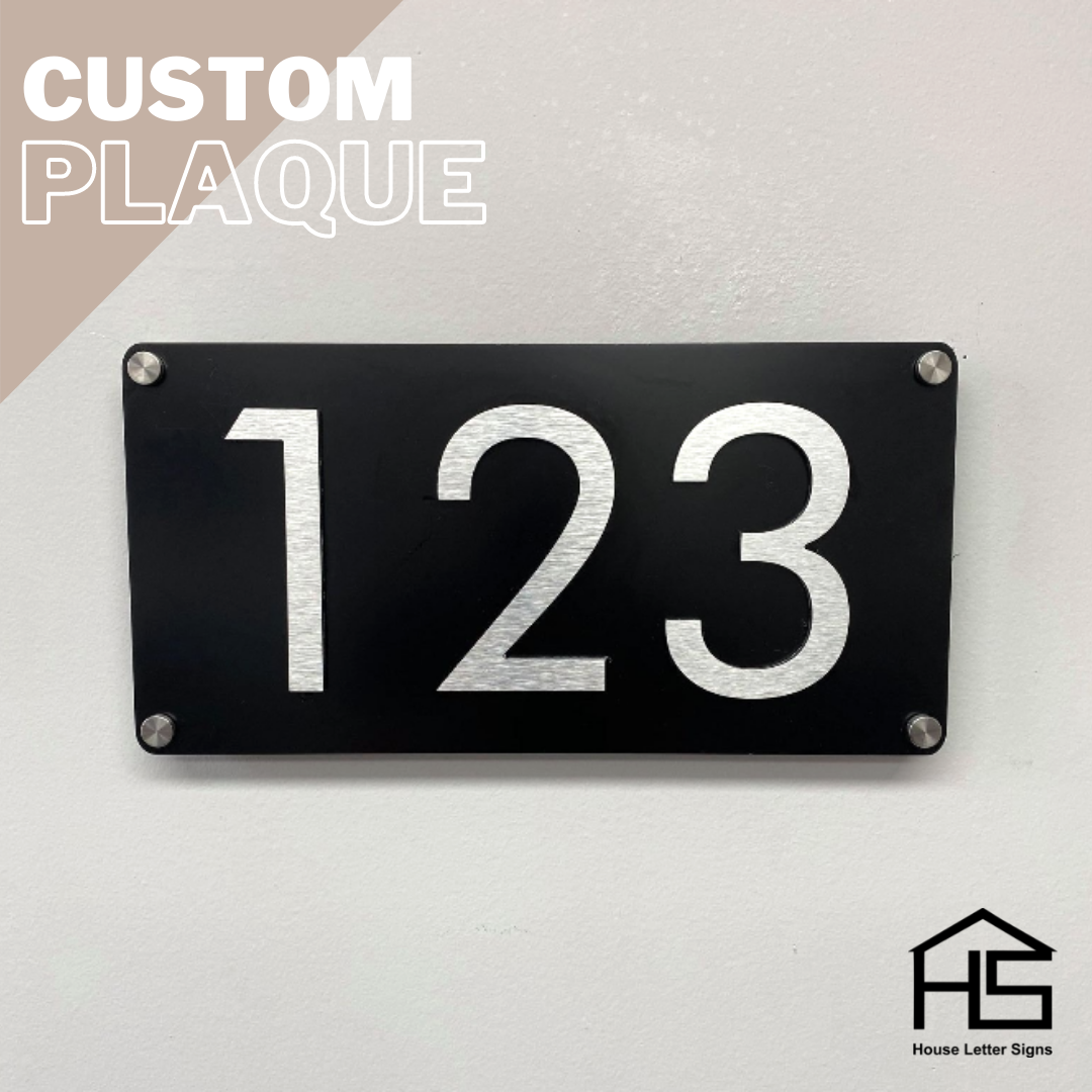 Custom Modern House Number Plaque [Horizontal] – House Letter Signs Ltd.