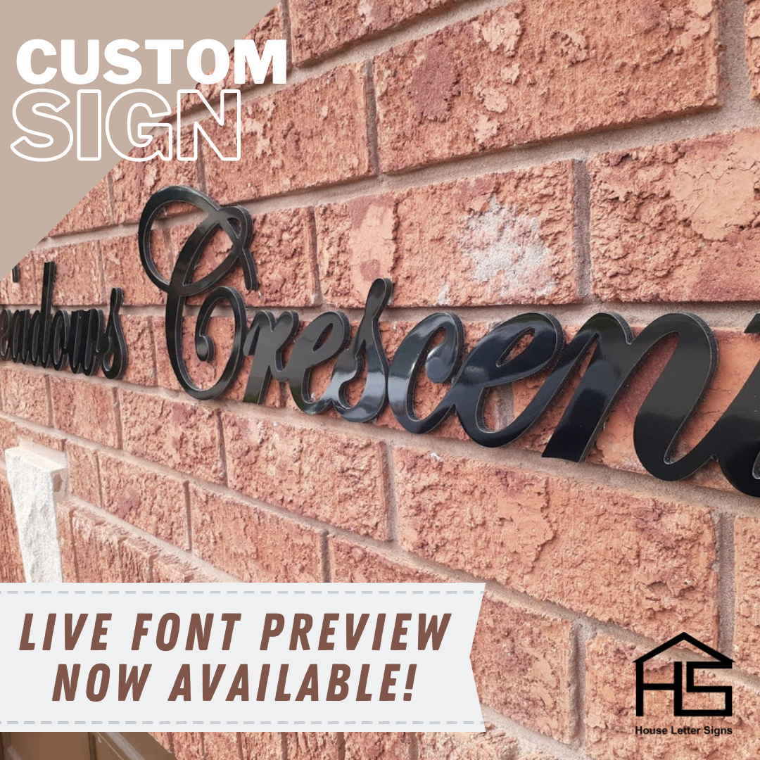 Custom Self-Install House Address Sign [Glossy Black] – House Letter ...