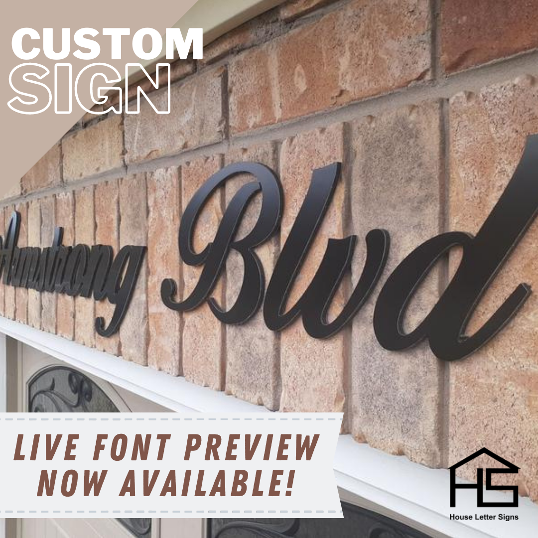 Custom Self-Install House Address Sign [Matte Black] – House Letter ...